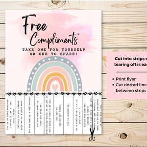 Compliment Tear off Flyer for School Counselors, Therapists, Teachers ...