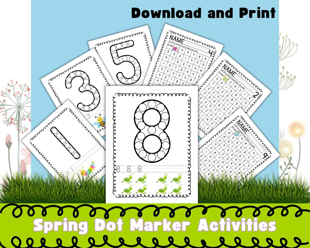 Spring Dot Marker Number Printables – Numerals 1–9 Activities for ...