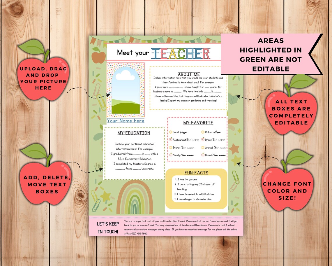 Meet the Teacher EDITABLE Template, Teacher Welcome Letter, Back to ...