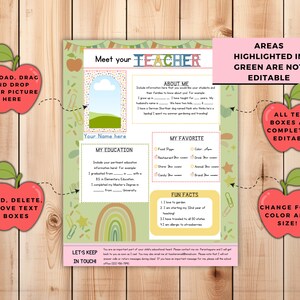Meet the Teacher EDITABLE Template, Teacher Welcome Letter, Back to ...