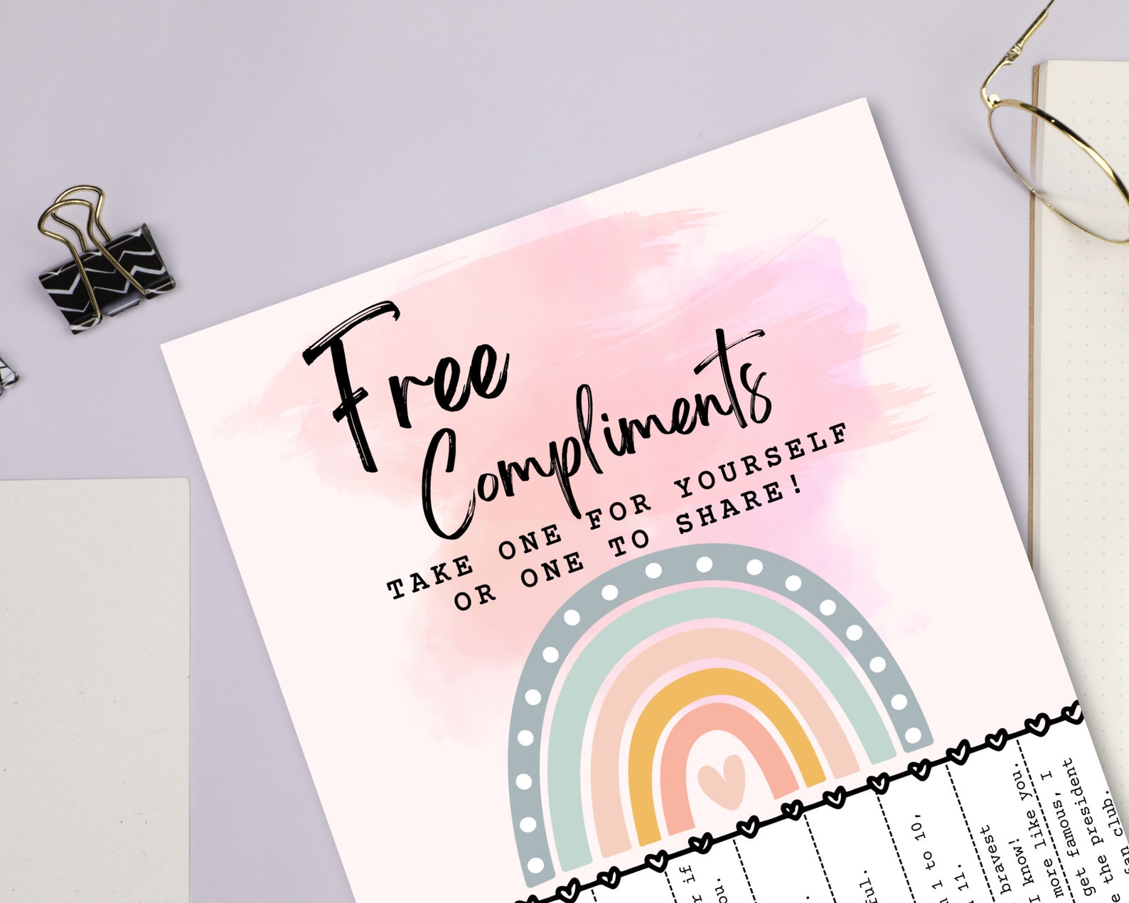 Compliment Tear off Flyer for School Counselors, Therapists, Teachers ...