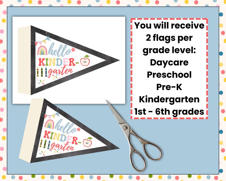 First Day of School Pennant Flag Printable, Printable Back to School ...