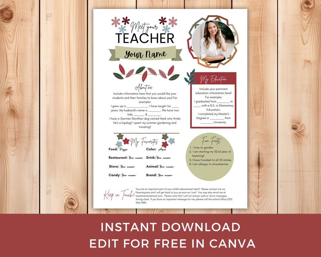 Meet the Teacher EDITABLE Template, Boho Teacher Welcome Letter, Back ...