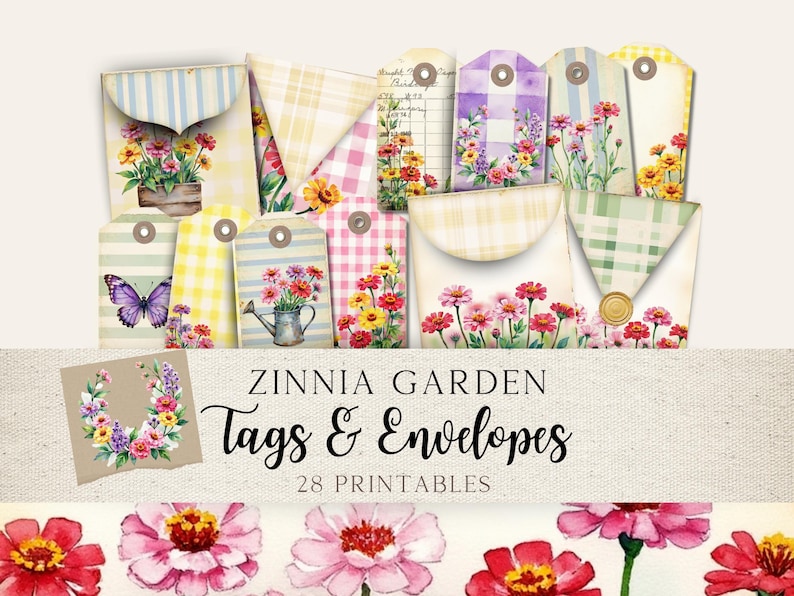 Zinnia Garden Junk Journal MEGA Bundle – 277 Pieces | Printable ...