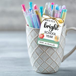 Back to School Printable Gift Tags | Here's to a Bright School Year ...