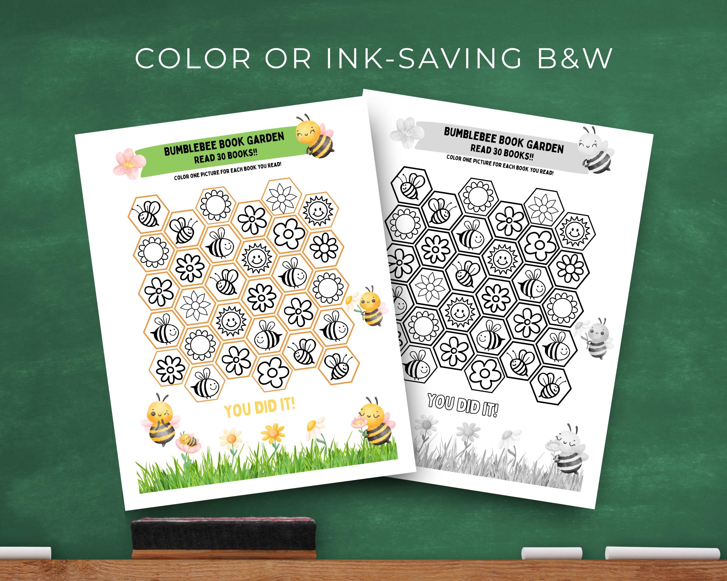 Kids Reading Chart | Bumblebee Book Garden Tracker | Printable Summer ...