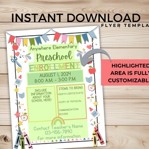 Customizable School Enrollment Flyer | Editable Canva Template ...