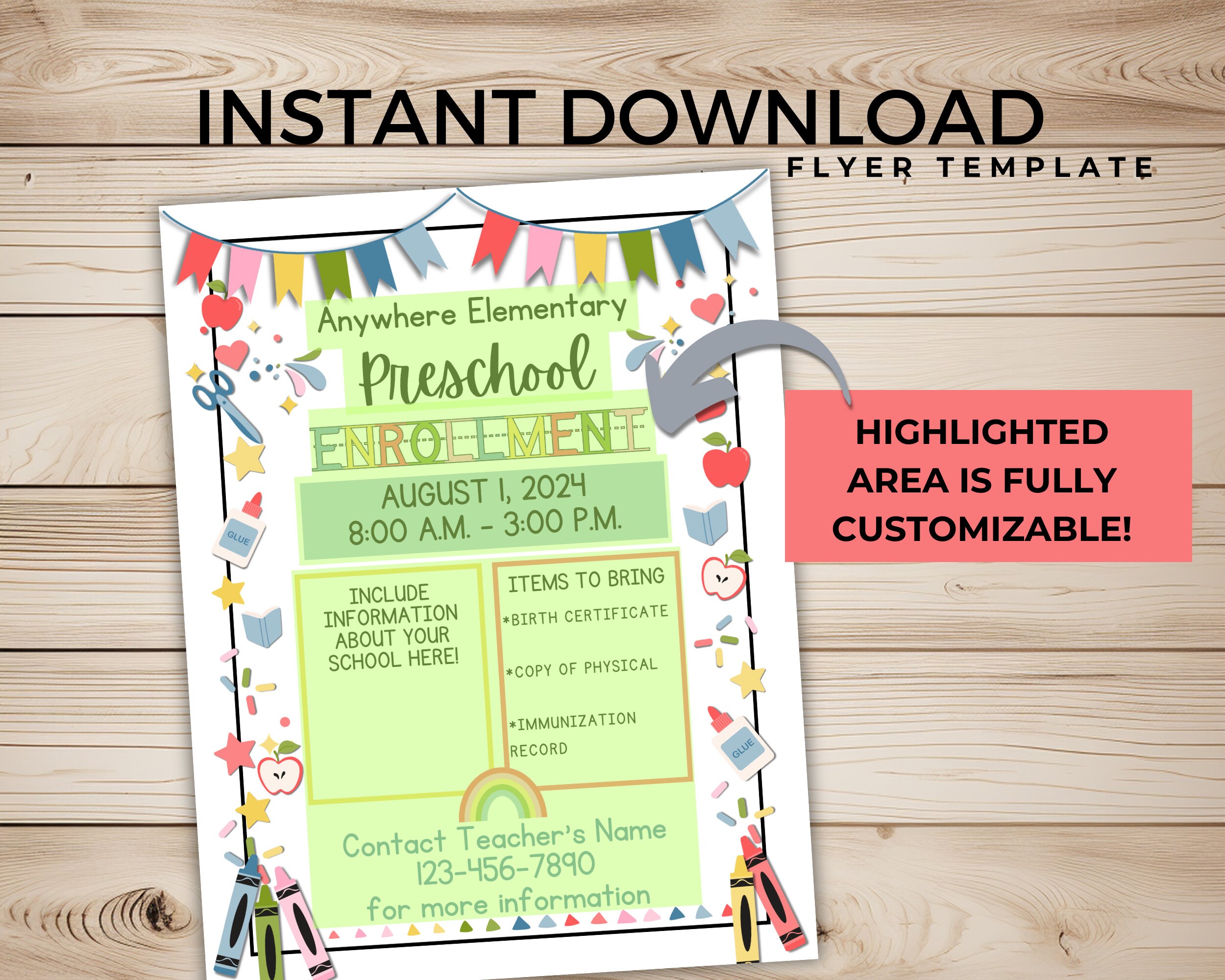 Customizable School Enrollment Flyer | Editable Canva Template ...