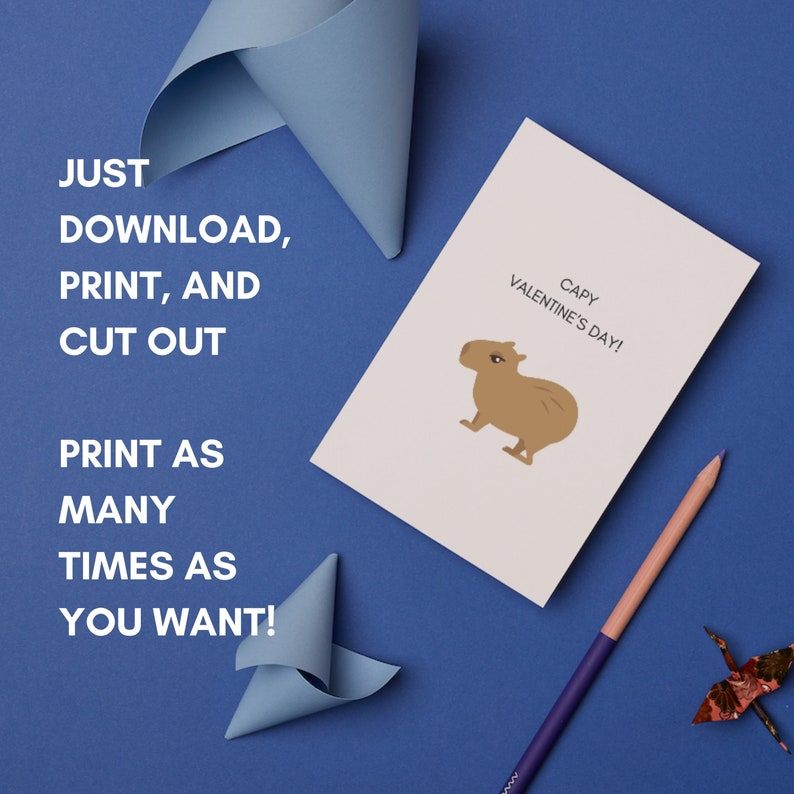 Capybara Valentine's Day Cards Printable Cards for Boyfriend Girlfriend ...