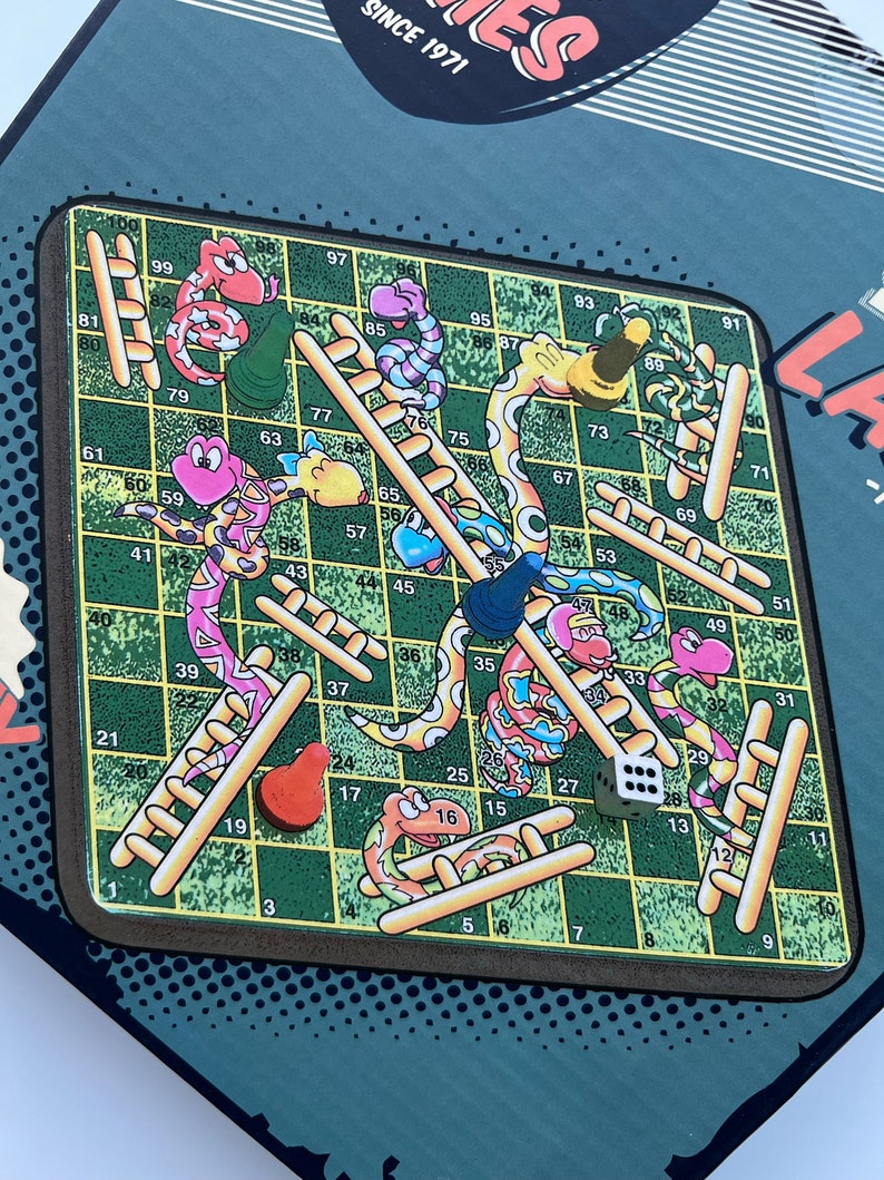 Retro Wooden Snakes and Ladders Game - Etsy