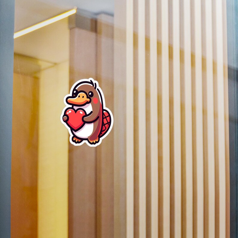 Vinyl Platypus Decal, Cute Love-themed Vinyl Decals, Playful Stickers ...