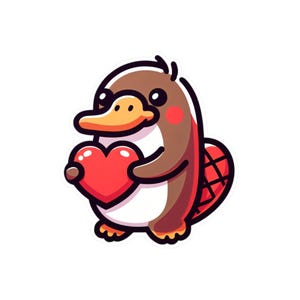 Vinyl Platypus Decal, Cute Love-themed Vinyl Decals, Playful Stickers ...