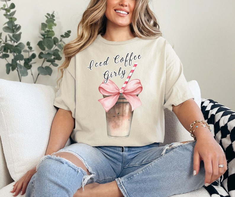 Sip in Style: Iced Coffee Girly Trendy Coquette Bow and Coffee PNG ...