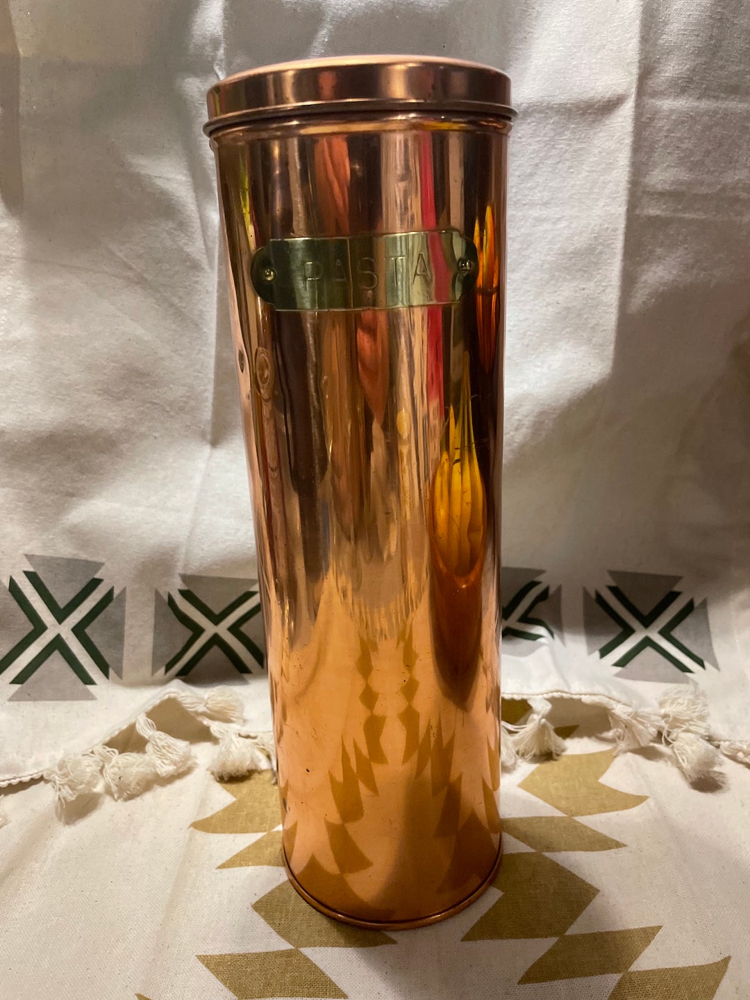 Vintage Copper Pasta Container - Etsy