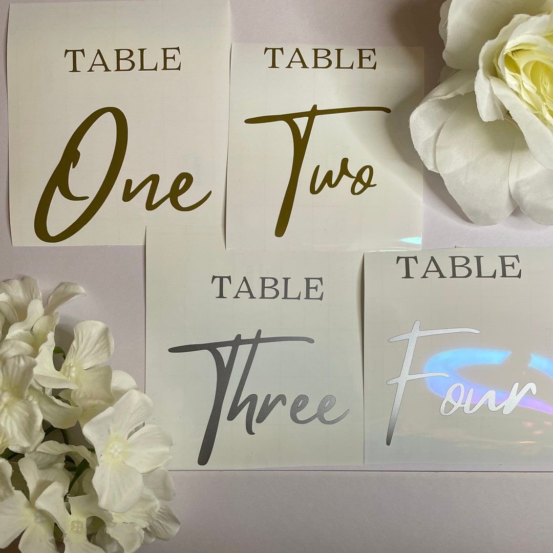 Wedding Table Number Vinyl Decals Table Number Stickers Wedding Decor ...