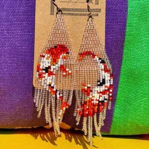 Koi Fish Beaded Earring Pattern: DIY Stitch Beading Tutorial (PDF) - Etsy
