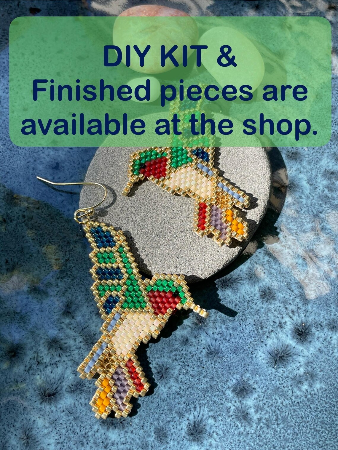 Hummingbird Brick Stitch Beading Pattern – Miyuki Delica 11/0 Beadwork ...