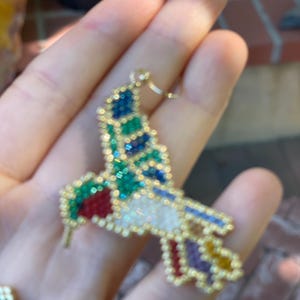 Hummingbird Brick Stitch Beading Pattern – Miyuki Delica 11/0 Beadwork ...