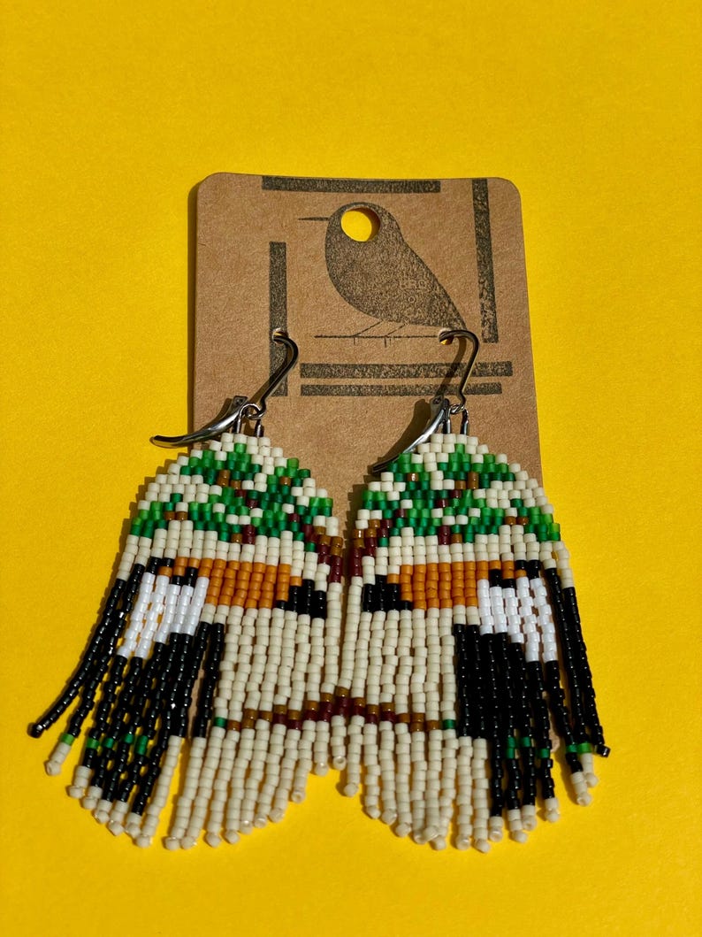 Beaded Toucan Earring Pattern: Brick Stitch Bird Design (PDF Download ...