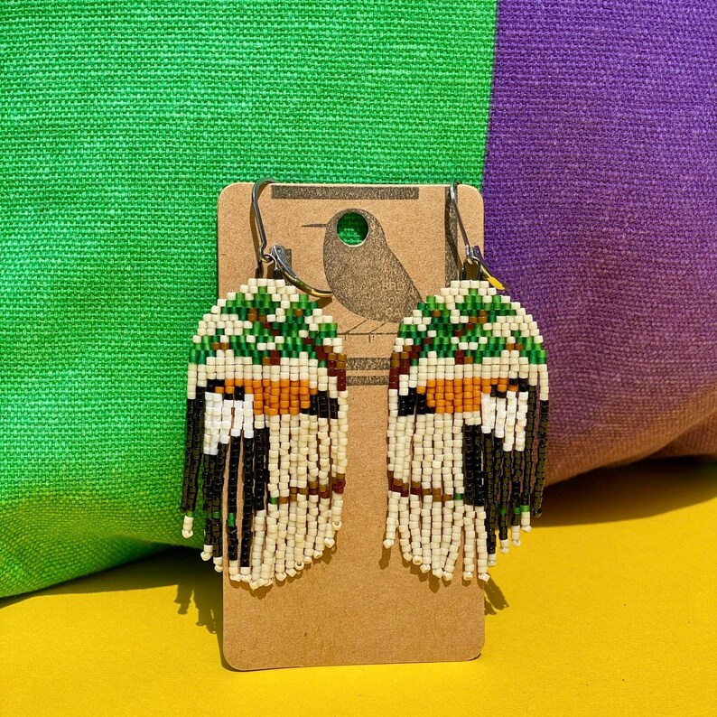 Beaded Toucan Earring Pattern: Brick Stitch Bird Design (PDF Download ...