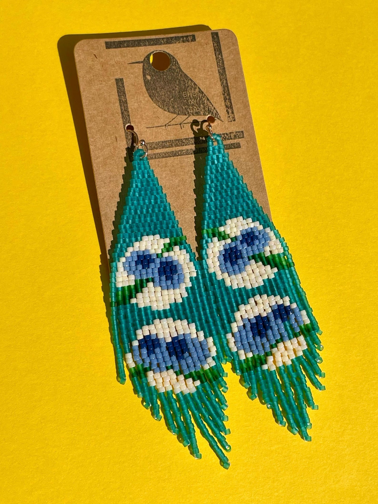 Blueberry Brick Stitch Earring Pattern: DIY Beaded Floral Fringe (PDF ...