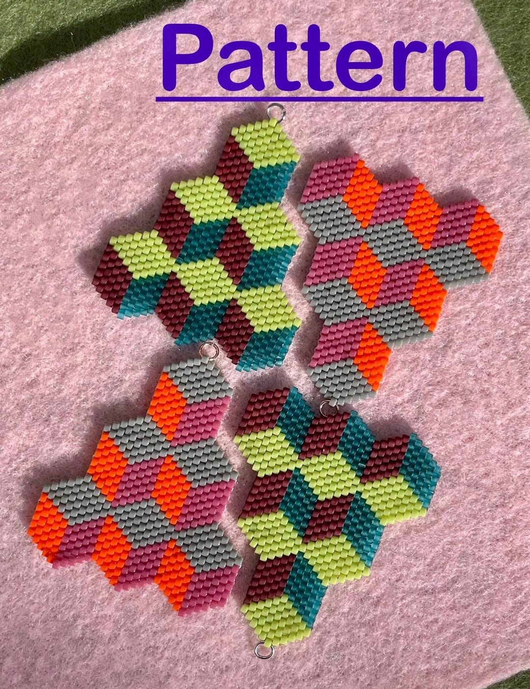 Geometric 3D Cubes Illusion Brick Stitch Beading Pattern – Miyuki ...