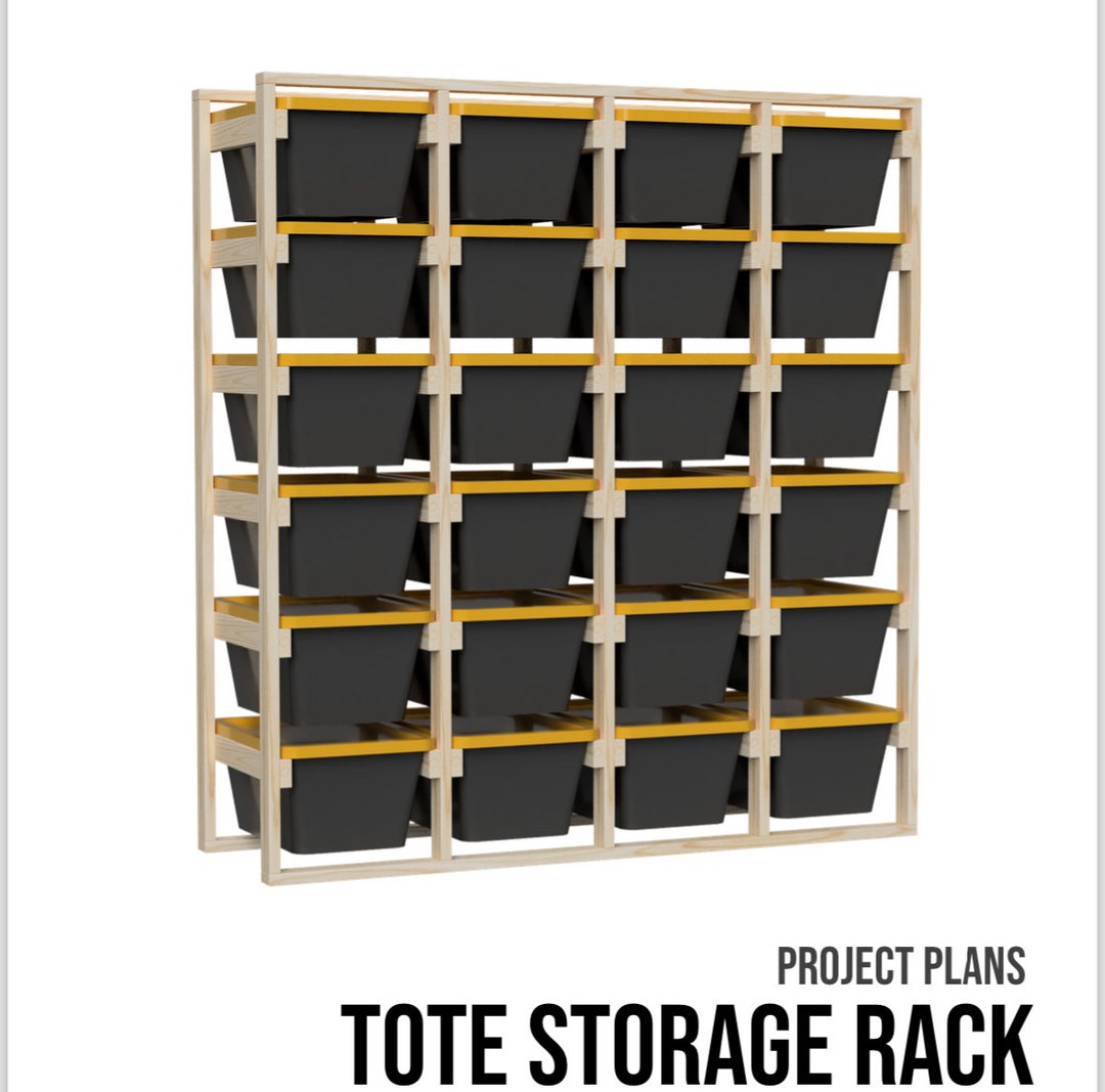 Diy 27 Gallon Tote Storage Rack Plans Only Etsy