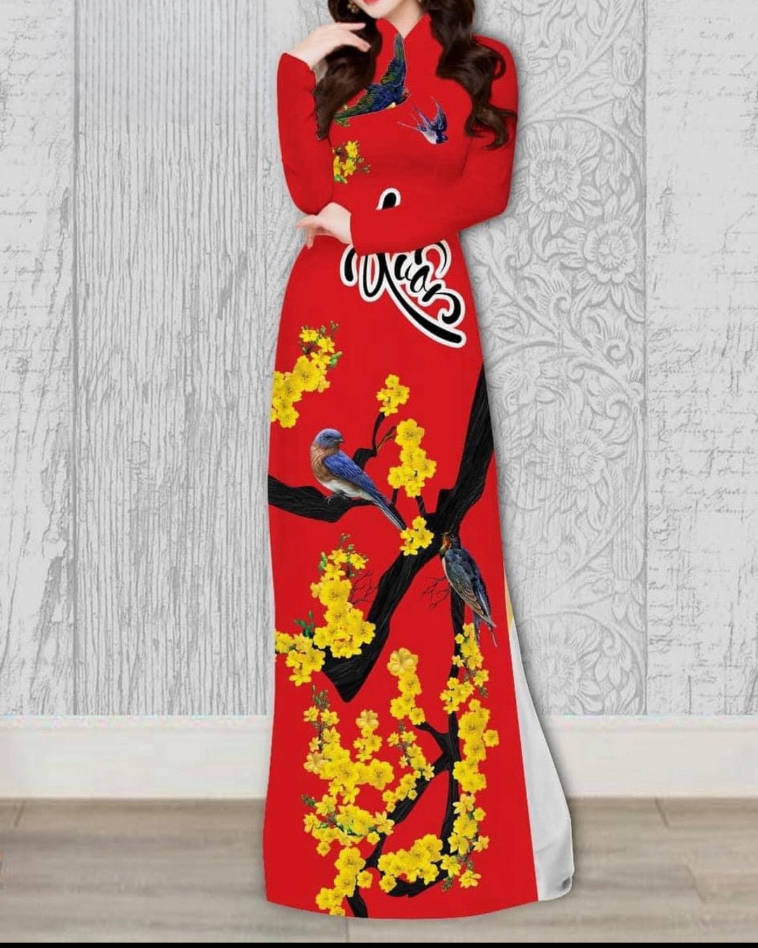 Vietnamese Traditional & Modern Ao Dai Xuan Red. Pants Included - Etsy