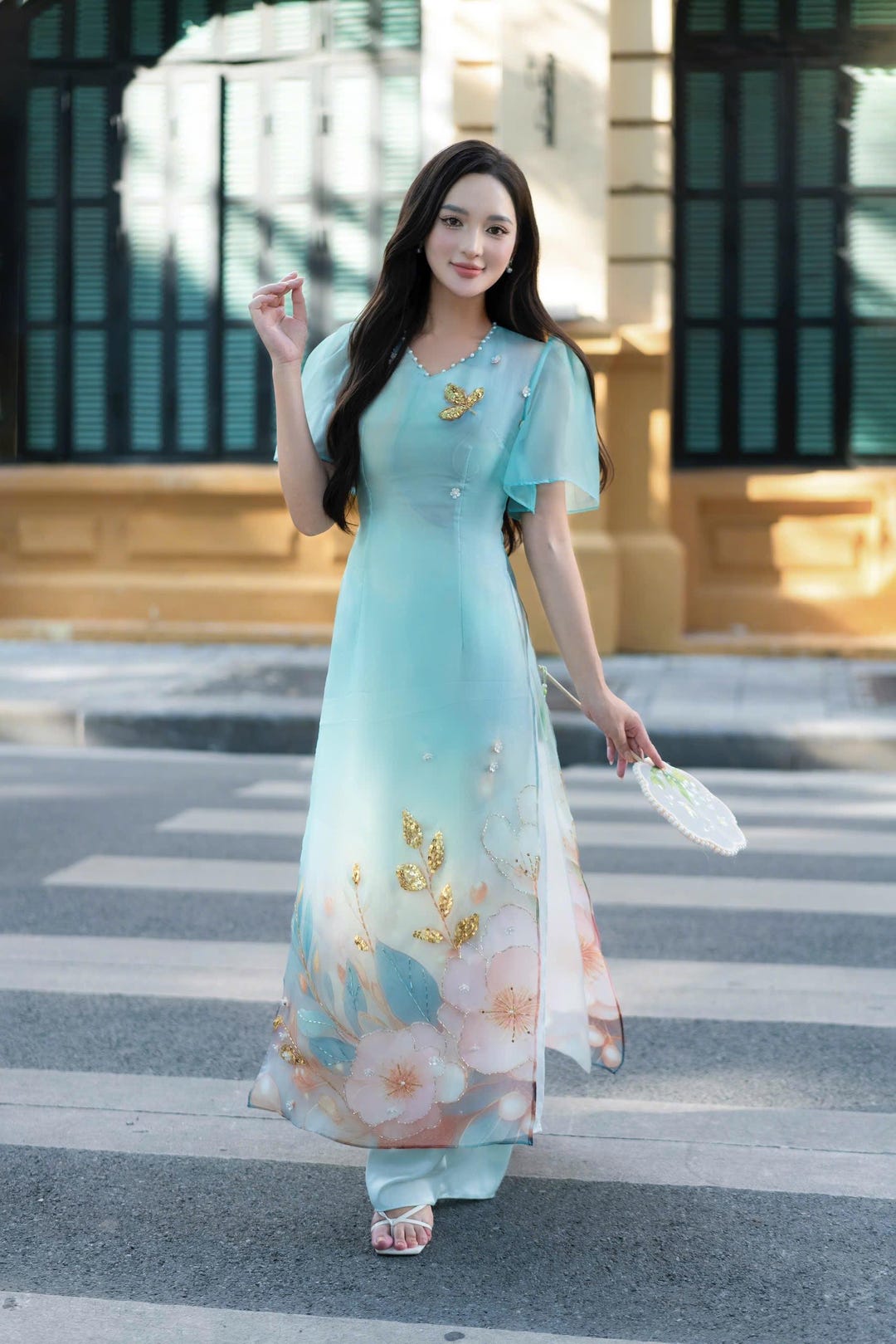 Vietnamese Traditional & Modern Ao Dai TA Aodai Turquoise, Pants ...