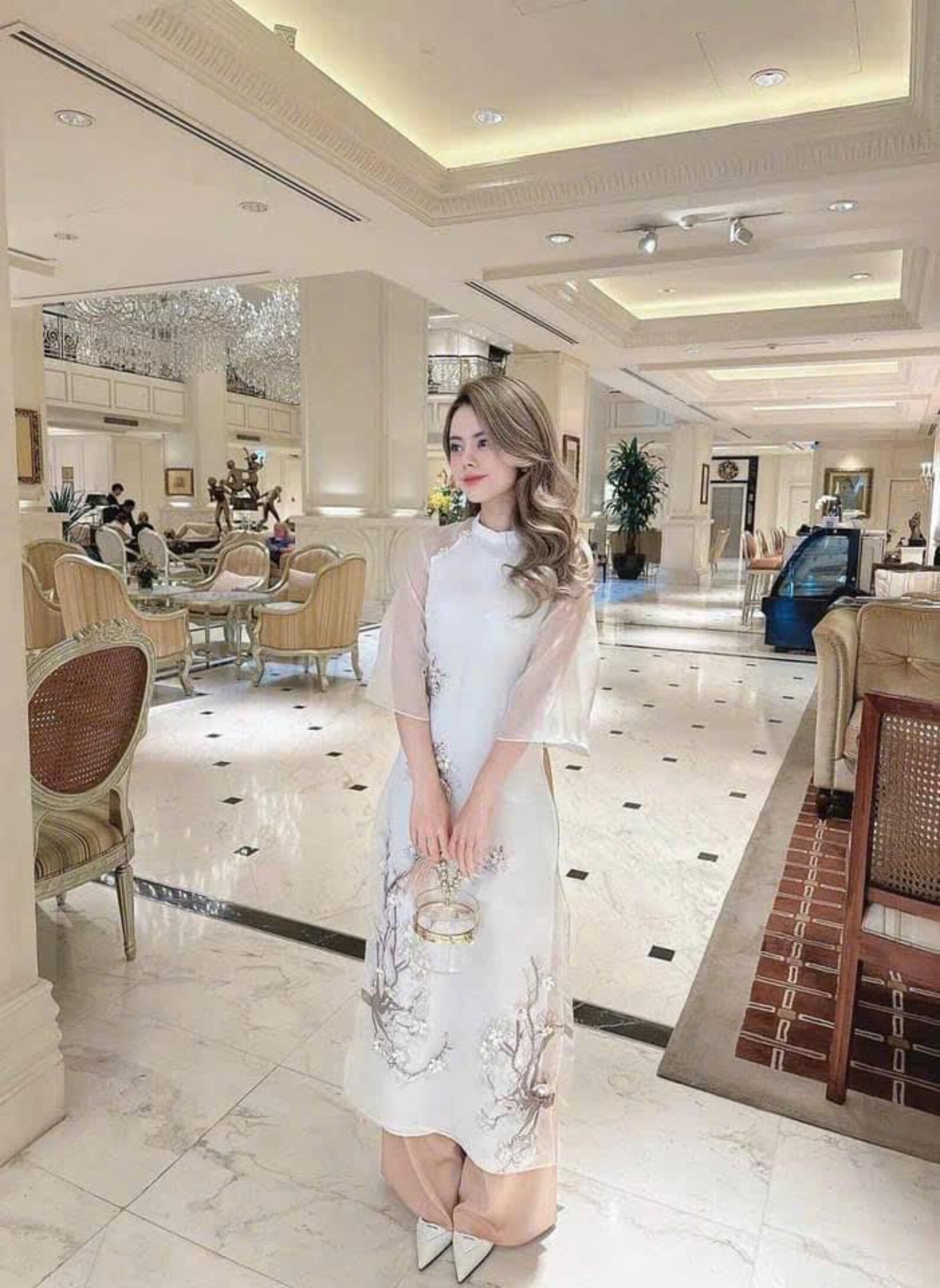 Vietnamese Traditional & Modern Ao Dai Lynn White Beaded Aodai, Pants Included - Etsy