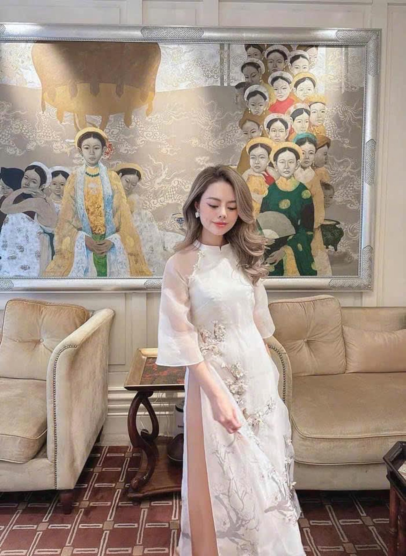 Vietnamese Traditional & Modern Ao Dai Lynn White Beaded Aodai, Pants Included - Etsy