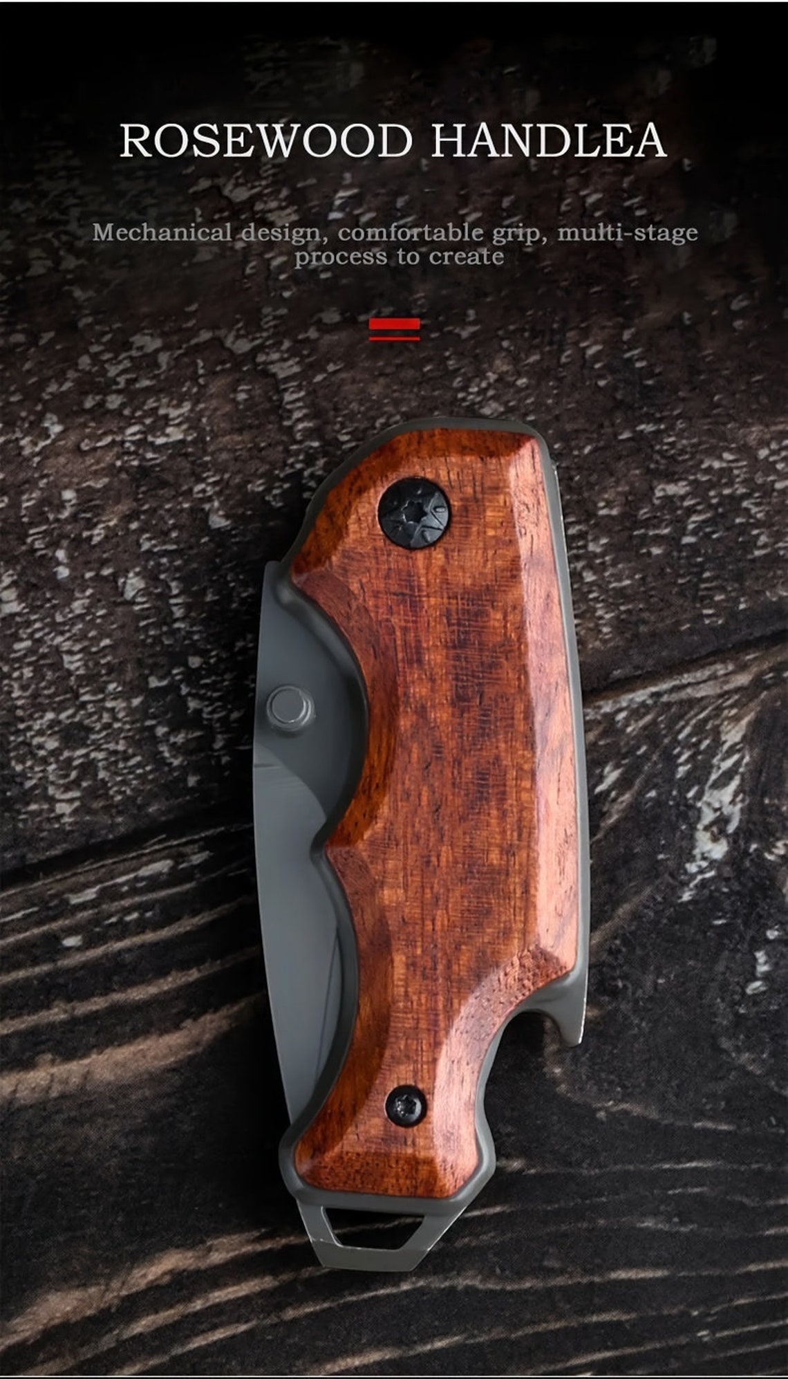 Engraved Morel Mushroom Folding Knife With Rosewood Handle Perfect Gift ...