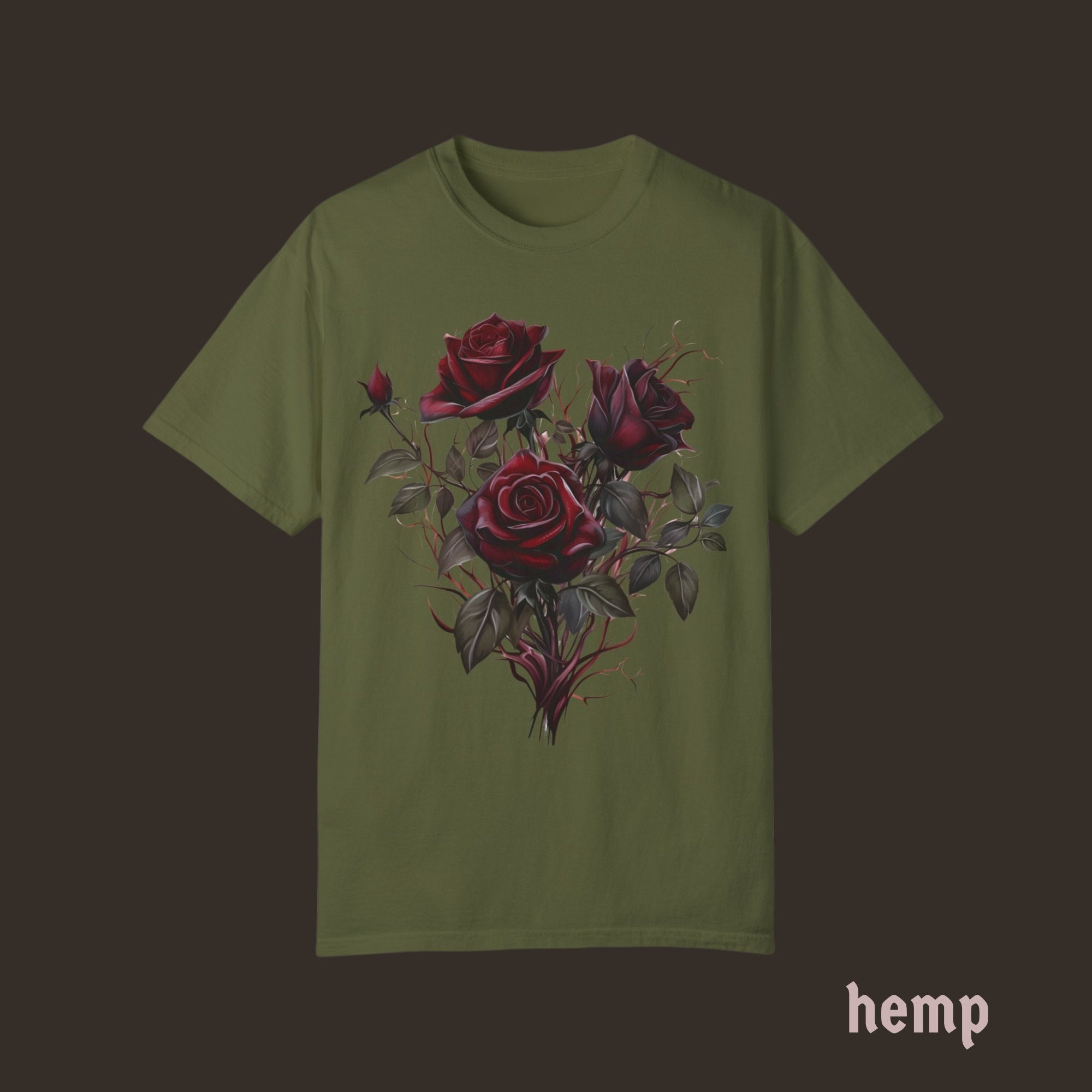 Gothic Roses Tshirt, Flower Spring Shirt, Rose Oversized T-shirt ...