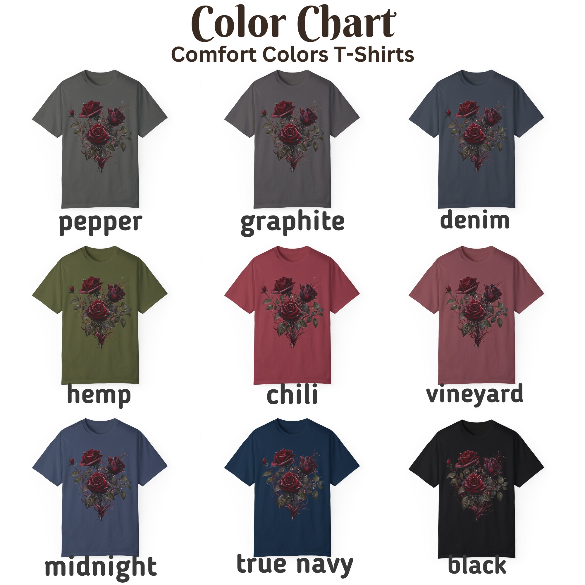 Gothic Roses Tshirt, Flower Spring Shirt, Rose Oversized T-shirt ...