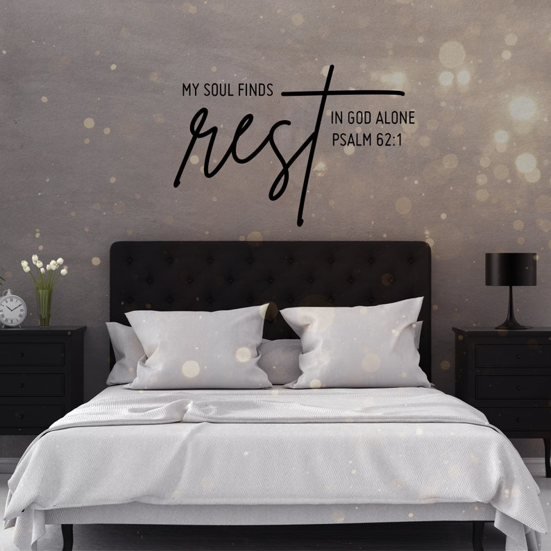 My Soul Finds Rest in God Alone Wall Decor, Christian Wall Decal ...