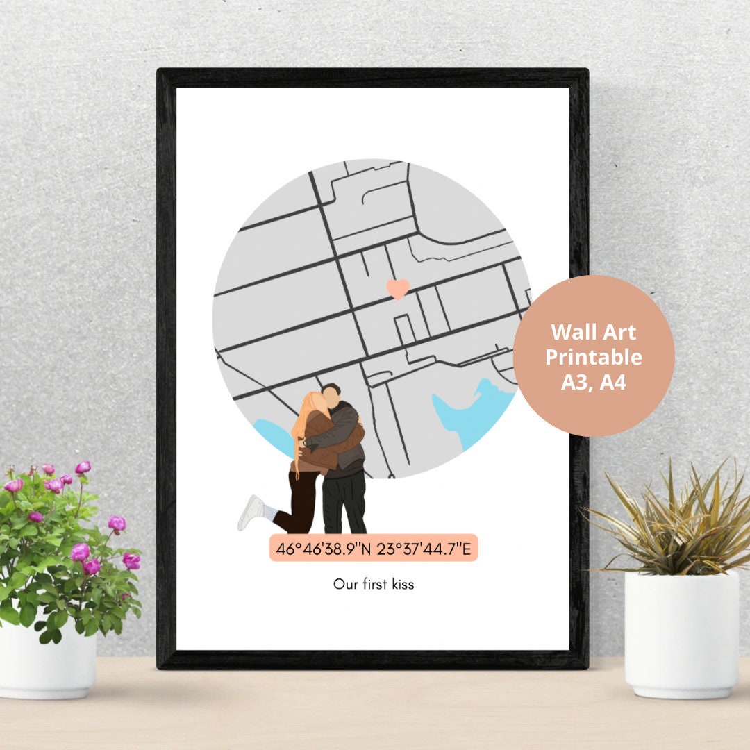 Personalized Love Story Map Custom Digital Art for Couples - Etsy