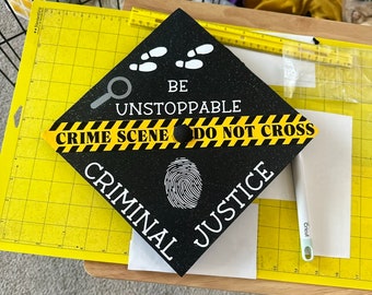 Criminal Justice Grad Cap Design PRINTED Graduation Cap Design Grad ...
