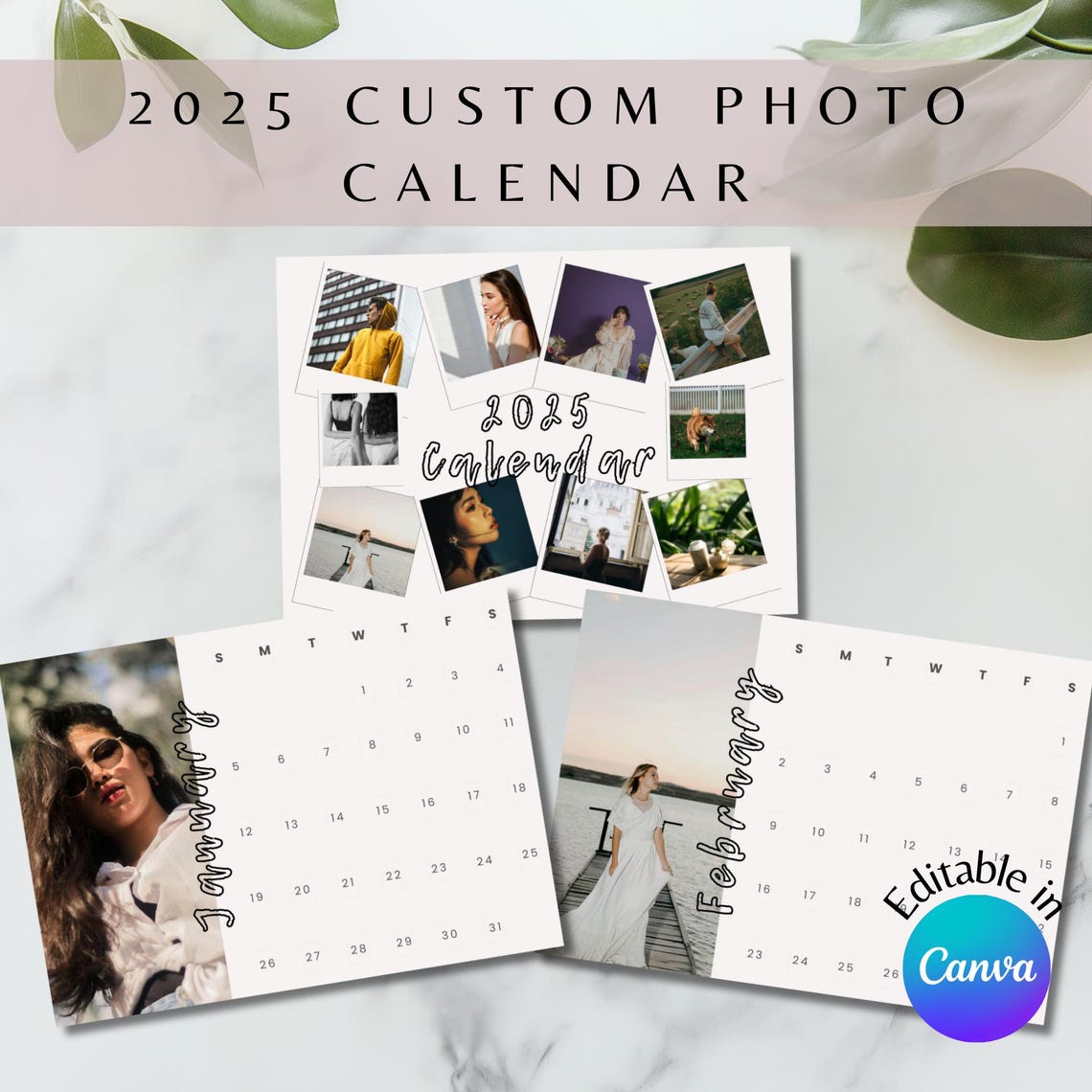 Custom 2025 Calendar Template Calendar Editable Custom Photo Calendar ...