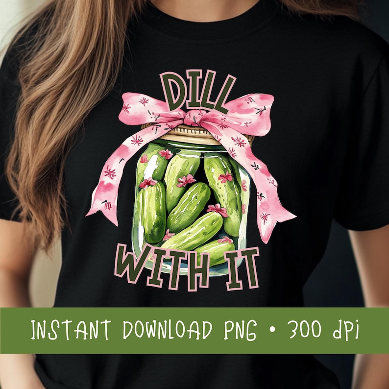 Retro Pickle PNG: Dill With It Coquette Design (digital Download ...