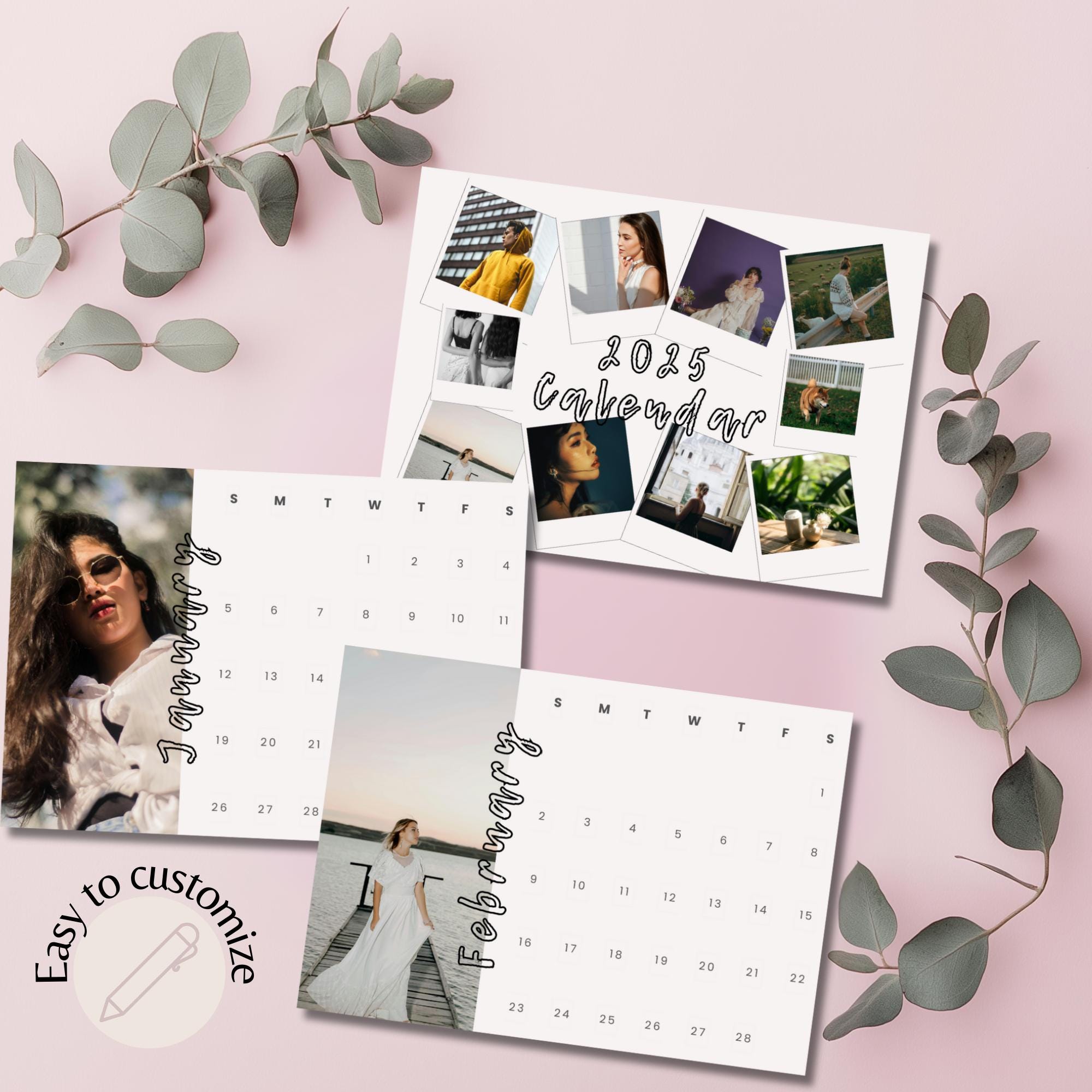 Custom 2025 Calendar Template Calendar Editable Custom Photo Calendar ...