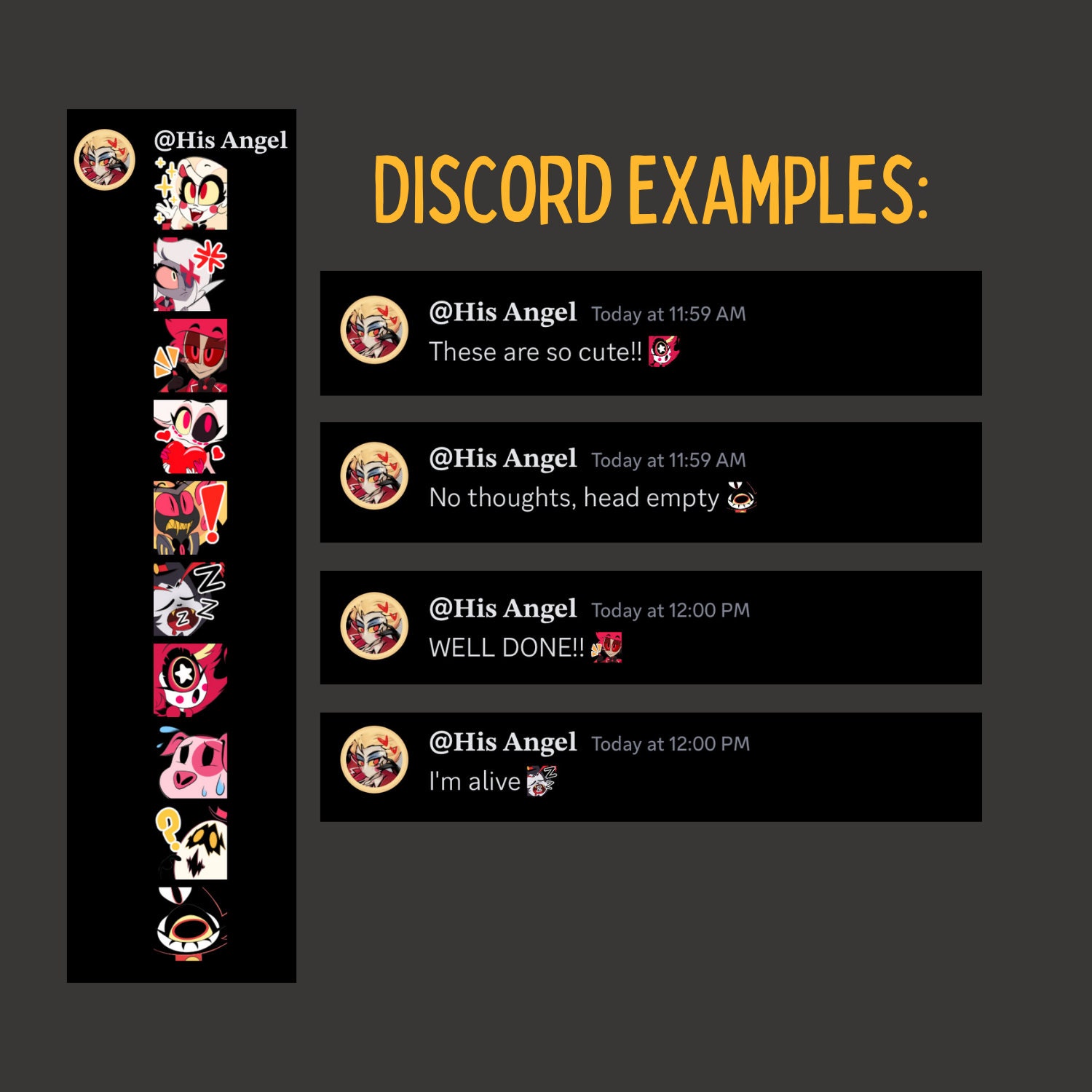 Hazbin Hotel Emotes - Main Cast - Etsy