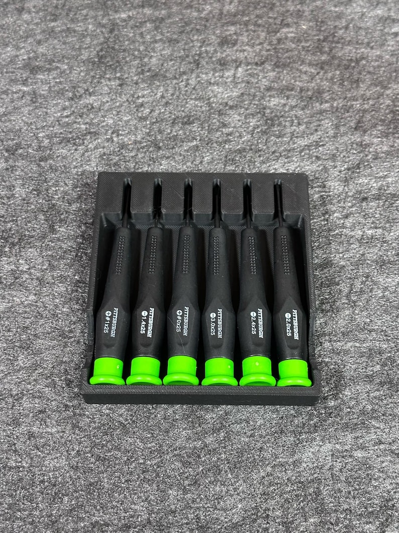Pittsburgh 6-piece Precision Screwdriver Set Holder: 3D Printed ...