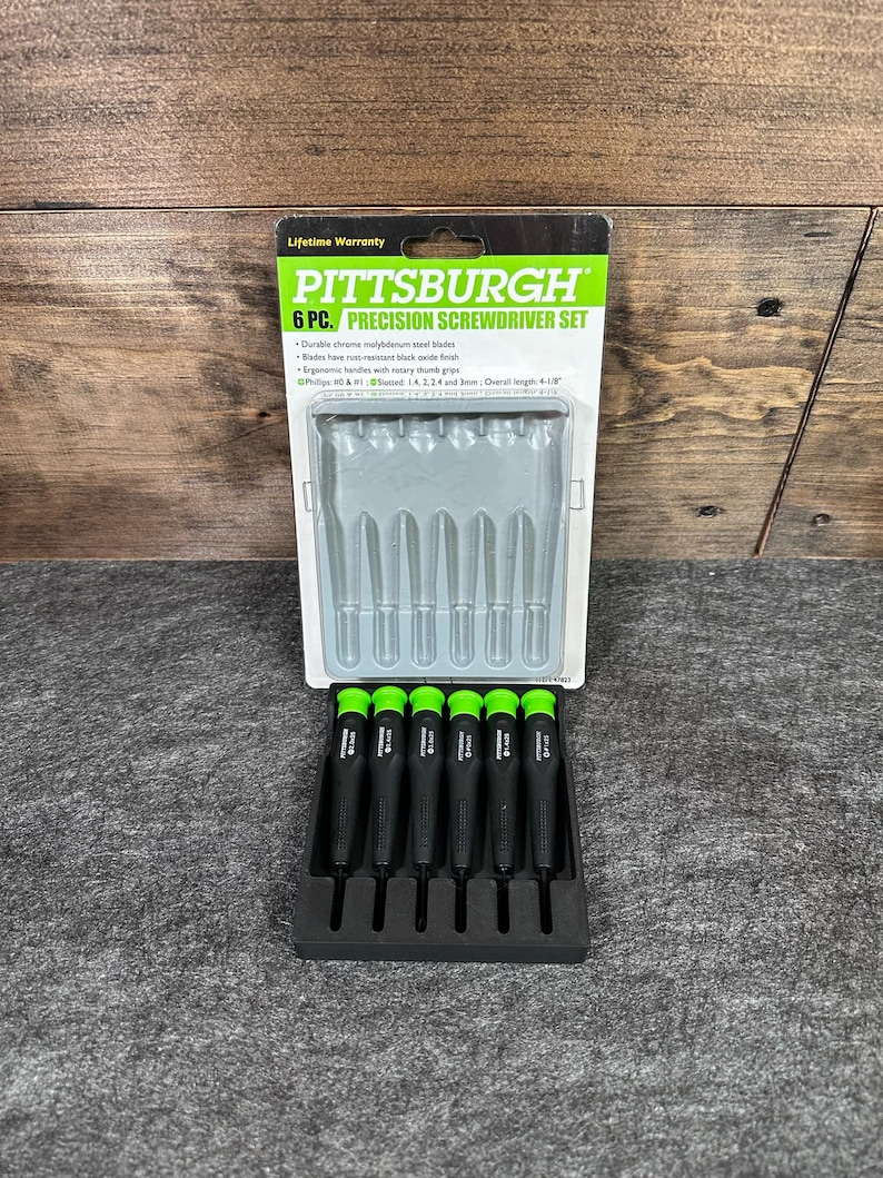 Pittsburgh 6-piece Precision Screwdriver Set Holder: 3D Printed ...
