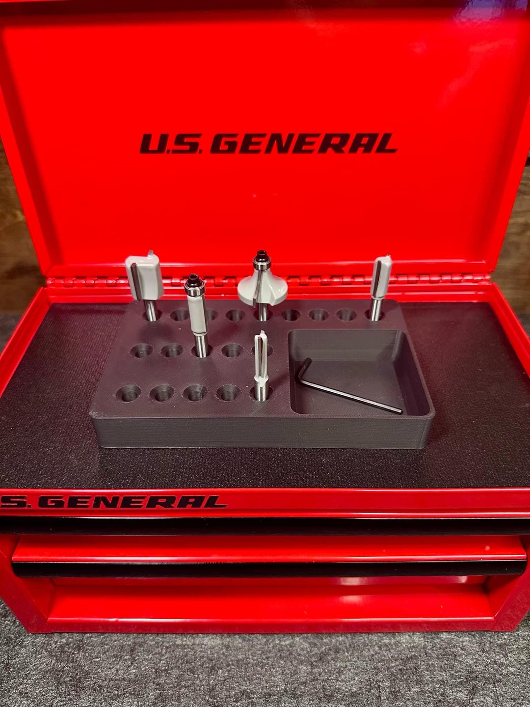 1/4" Router Bit Organizer: 3D Printed Tool Holder With Storage Slot - Etsy