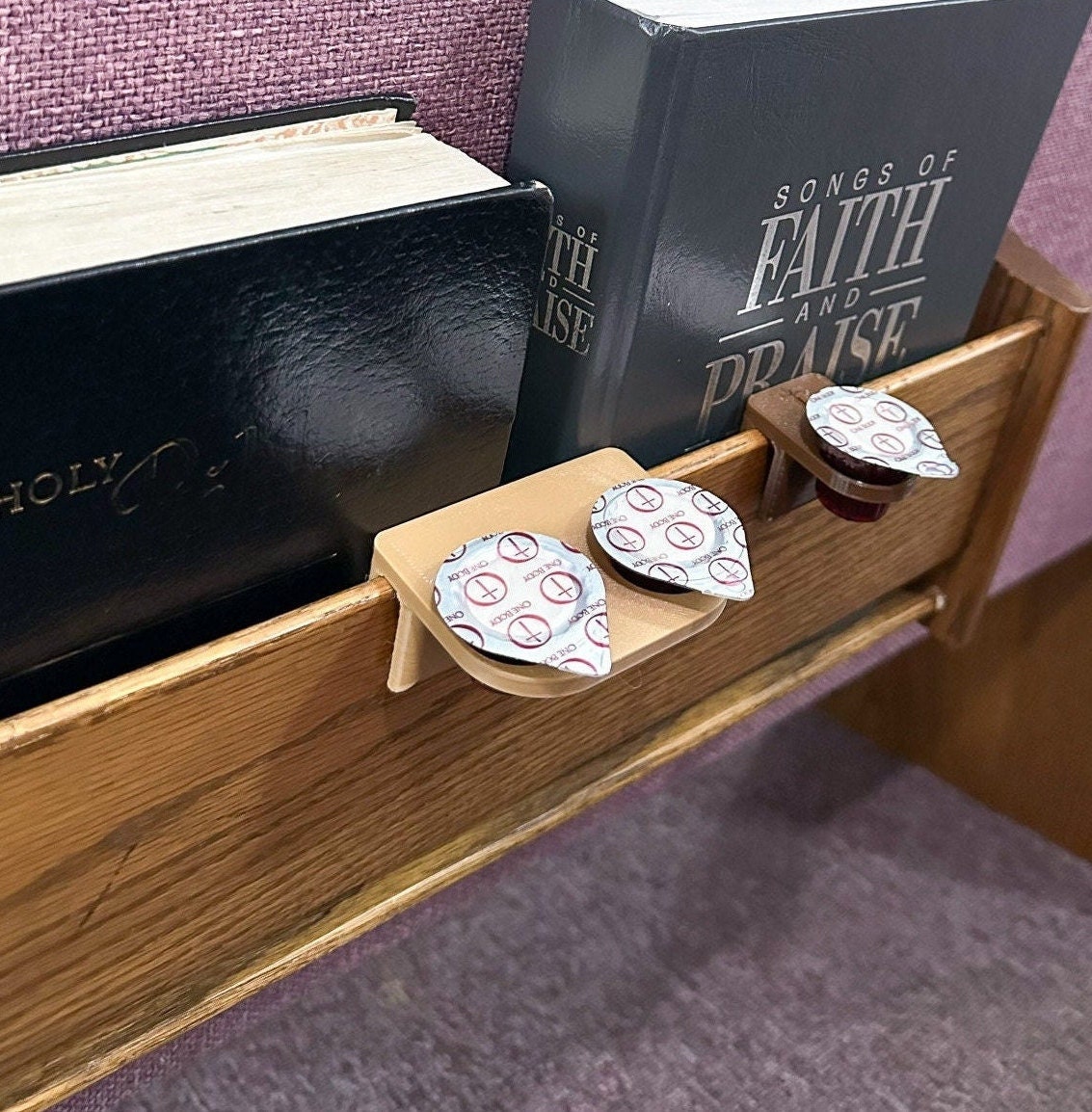 Communion Holder Double Church Pew Mount Communion Holder Pre-packaged ...