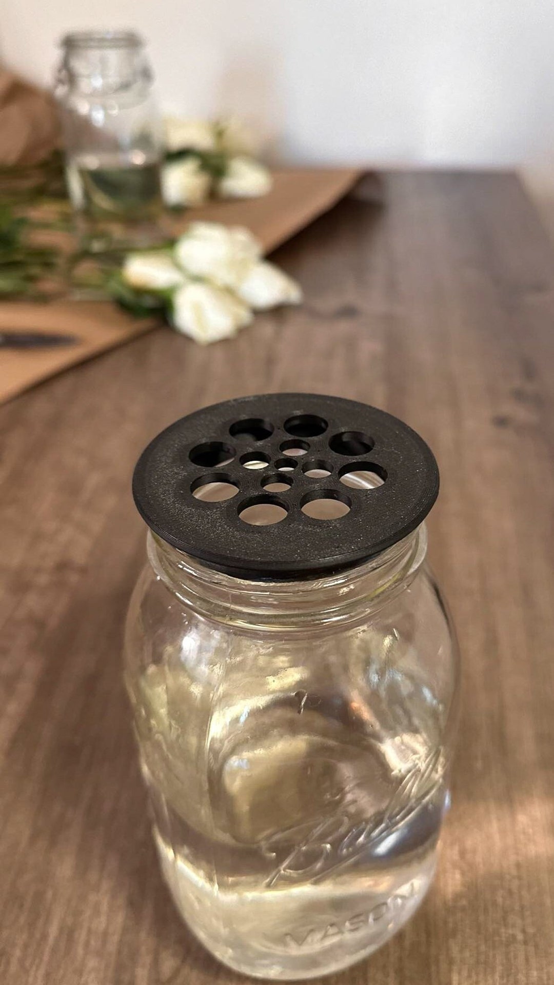 Wide Mouth Mason Jar Flower Frog: Rustic Floral Arranger - Etsy
