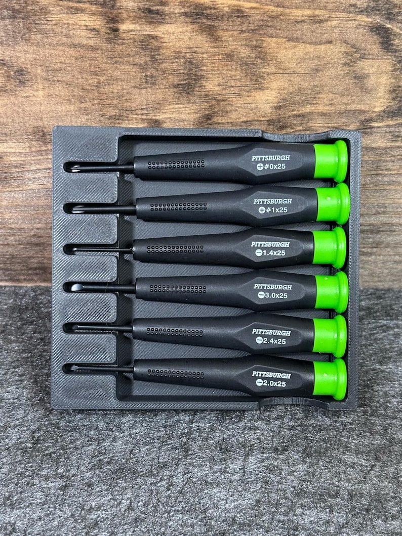 Pittsburgh 6-piece Precision Screwdriver Set Holder: 3D Printed ...