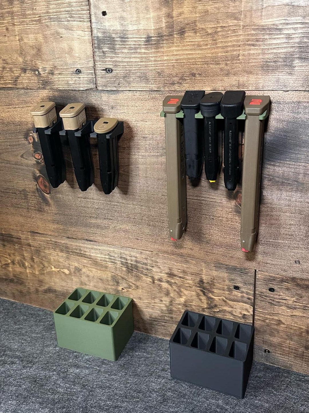 Wall Mount Glock Magazine Holder, Wall Mounted Storage for 9mm Double ...