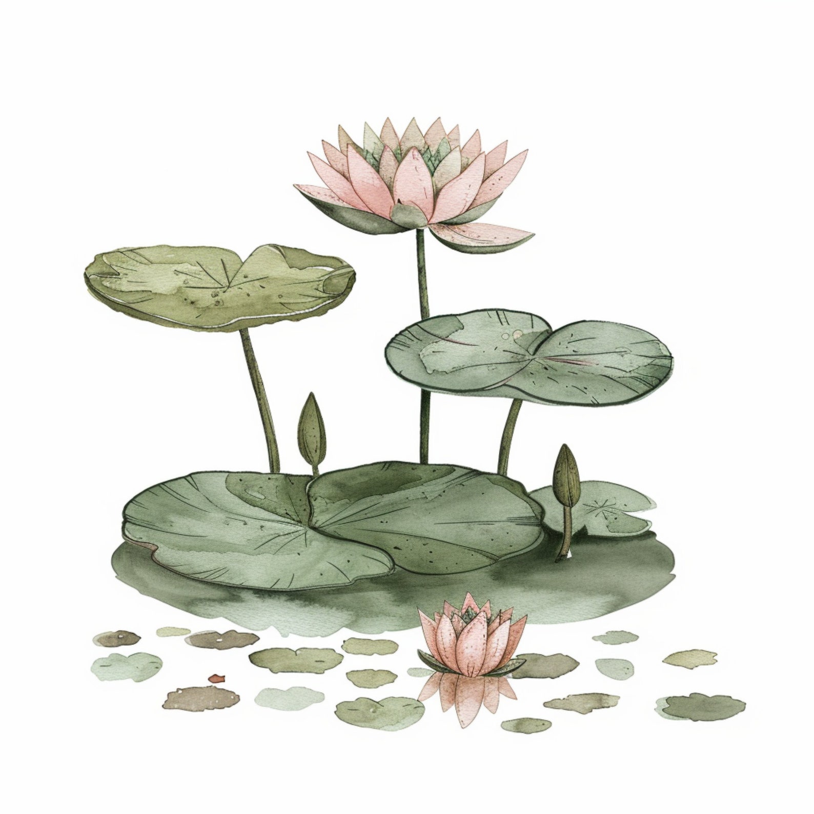 Watercolour Princess Frog & Lily Pad Set DIGITAL PRINT FILE - Etsy