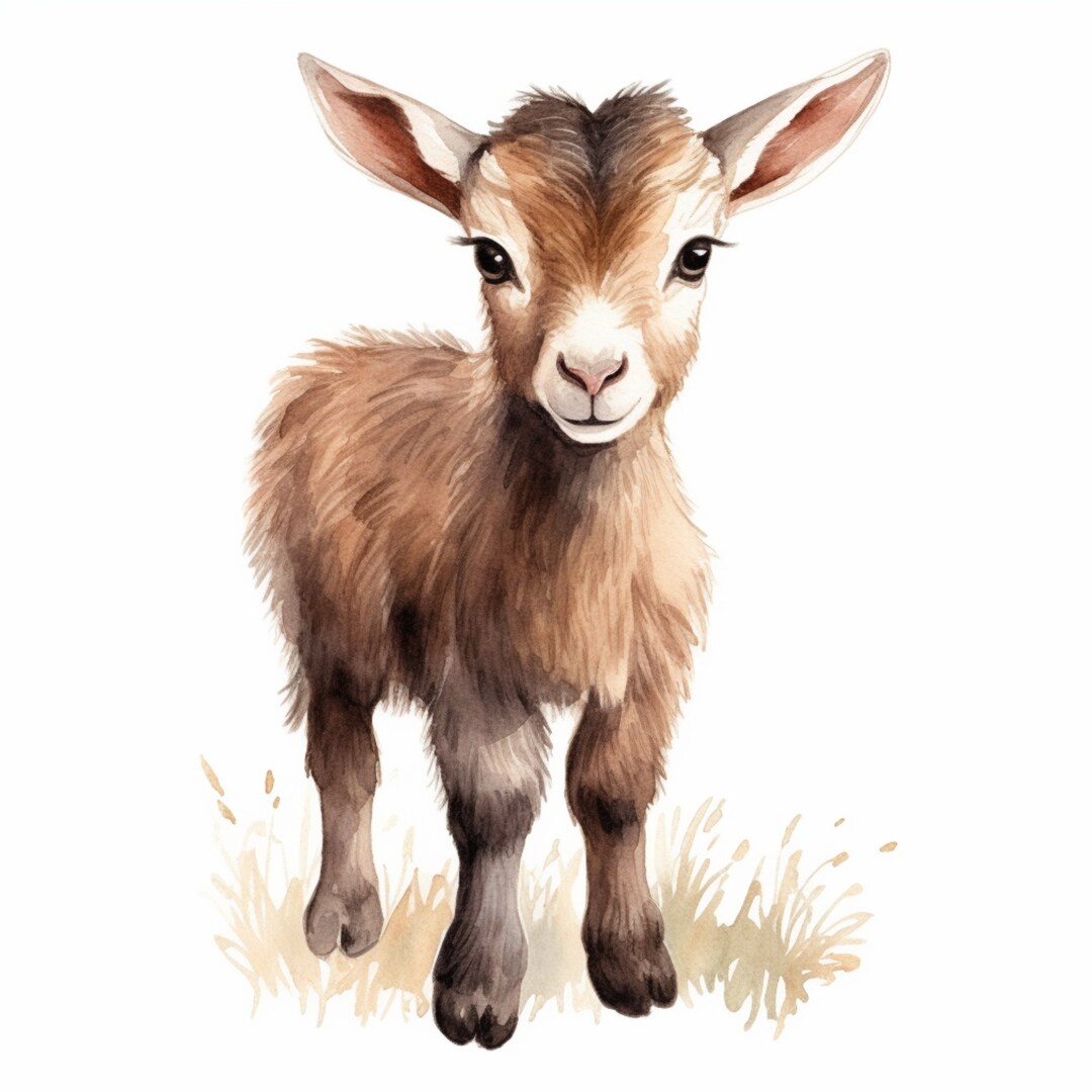 Farm Animal Goat Watercolour Print DIGITAL PRINT FILE - Etsy